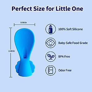 Guyemnat Reusable Baby Food Pouches Silicone Squeeze Spoons, Pouch Topper No Spill, Pouch Attachment Toppers, Baby Travel Essential, Protects Toddler Mouth, BPA Free, 4 Pack