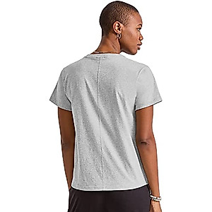 Hanes Comfortblend Originals Cotton T-Shirt, Classic Crewneck Women's Tee, Curved Back Hem, Light Steel, Medium
