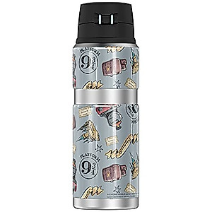 Harry Potter Watercolor Hogwarts Express Pattern THERMOS STAINLESS KING Stainless Steel Drink Bottle, Vacuum insulated & Double Wall, 24oz