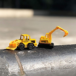 Alloy Truck Mini Pocket Size Construction Models Play Vehicles Toy Trucks for Boys Age 2 3 4,Kids Party Favors Cake Decorations Topper Birthday Gift,6Pcs Set