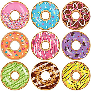 45 Pcs Donuts Cutouts Bulletin Board Donut Cutouts Donut Theme Party Decorations Confetti Donuts Cutouts with Glue Point Dots for Classroom Baby Shower Girls Doughnut Birthday Party, 5.9 x 5.9 Inch