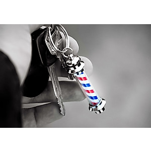 Barber Pole Light Up Keychain