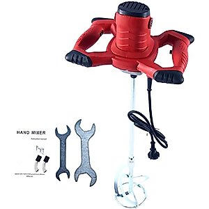 YaeKoo 1800W Handheld Electric Cement Mixer Adjustable Speed 6 Speed 110V for Mortars Concretes Grouts Hand Held Plaster Cement Mixer Stirring Tool