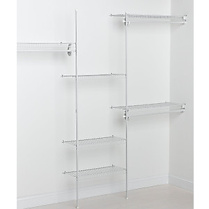 ClosetMaid 5 Ft. to 8 Ft. SuperSlide 6-Shelf Closet Organizer Kit, White, 5636