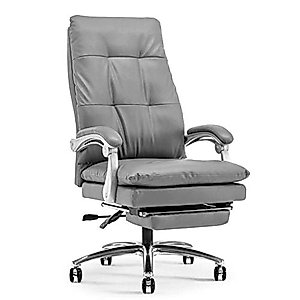 Office Chair,Ergonomic Leather Computer Home Comfortable Task Reclining Back Study Desk Chair