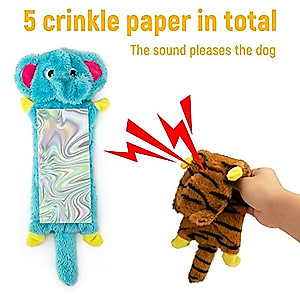 AWOOF Dog Squeaky Toys No Stuffing, Crinkle Dog Toy (Animals)