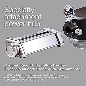 Hamilton Beach Professional All-Metal Stand Mixer with Specialty Attachment Hub, 5 Quart Bowl, 12 Speeds, Includes Flat Beater, Dough Hook, Whisk (63240)