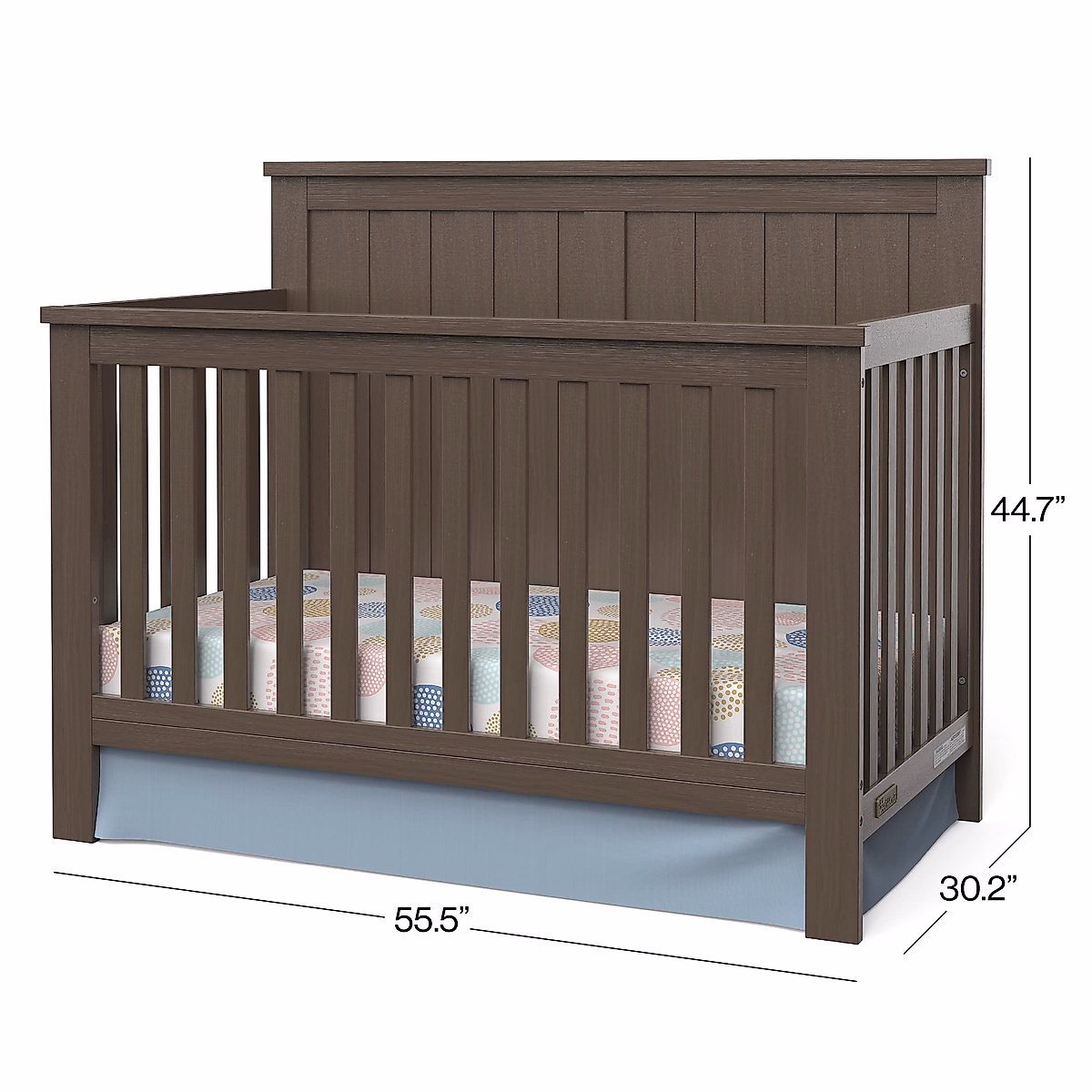 Child Craft Calder 4-in-1 Convertible Crib, Baby Crib Converts to Day Bed, Toddler Bed and Full Size Bed, 3 Adjustable Mattress Positions, Non-Toxic, Baby Safe Finish (Brushed Truffle)