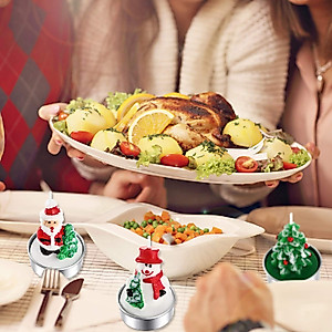 12 Pieces Christmas Tealight Candles Handmade Delicate Santas Snowman Acorn Tree Candles for Christmas Home Decoration Gifts (Style H)