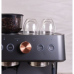 Café Bellissimo Semi Automatic Espresso Machine + Milk Frother | WiFi Connected| Built-In Bean Grinder, 15-Bar Pump & 95-Ounce Water Reservoir | Matte Black, C7CESAS3RD3