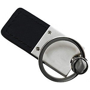 Au-TOMOTIVE GOLD Duo Rectangular Leather Key Chain for Honda Civic SI (Black)