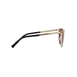 Versace Woman Sunglasses Pale Gold Frame, Dark Brown Lenses, 57MM