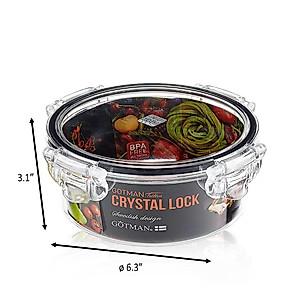 gotman Airtight Food Storage Containers(40.6 oz) 100% Tritan BPA-Free Vegetable Organizer Boxes | Microwave & Freezer Safe Food Containers with Lids | Leak-Proof Lids