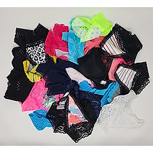 Womens Cotton Thong Underwear Pack - Sexy Lace Breathable Soft Stretch T-Back Hollow Out Bikini Panties X-Large