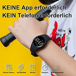 HUYVMAY Fitness Watch for Boys Girls Women, No App No Phone,1 Hour Charging for 20 Days Use, IP68 Waterproof Pedometer Watch with Alarm Clock Stopwatch Pedometer Count Steps Distance Calorie