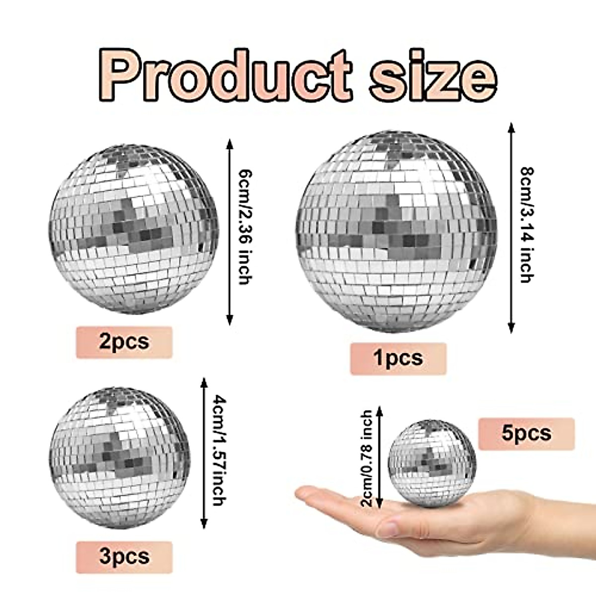 Newmemo 11pcs Disco Ball Cake Decoration Mirror Cake Topper 70's Disco Disco Ball Table Decorations Disco Ball Centerpiece Decor Dance Birthday 70s Theme Party