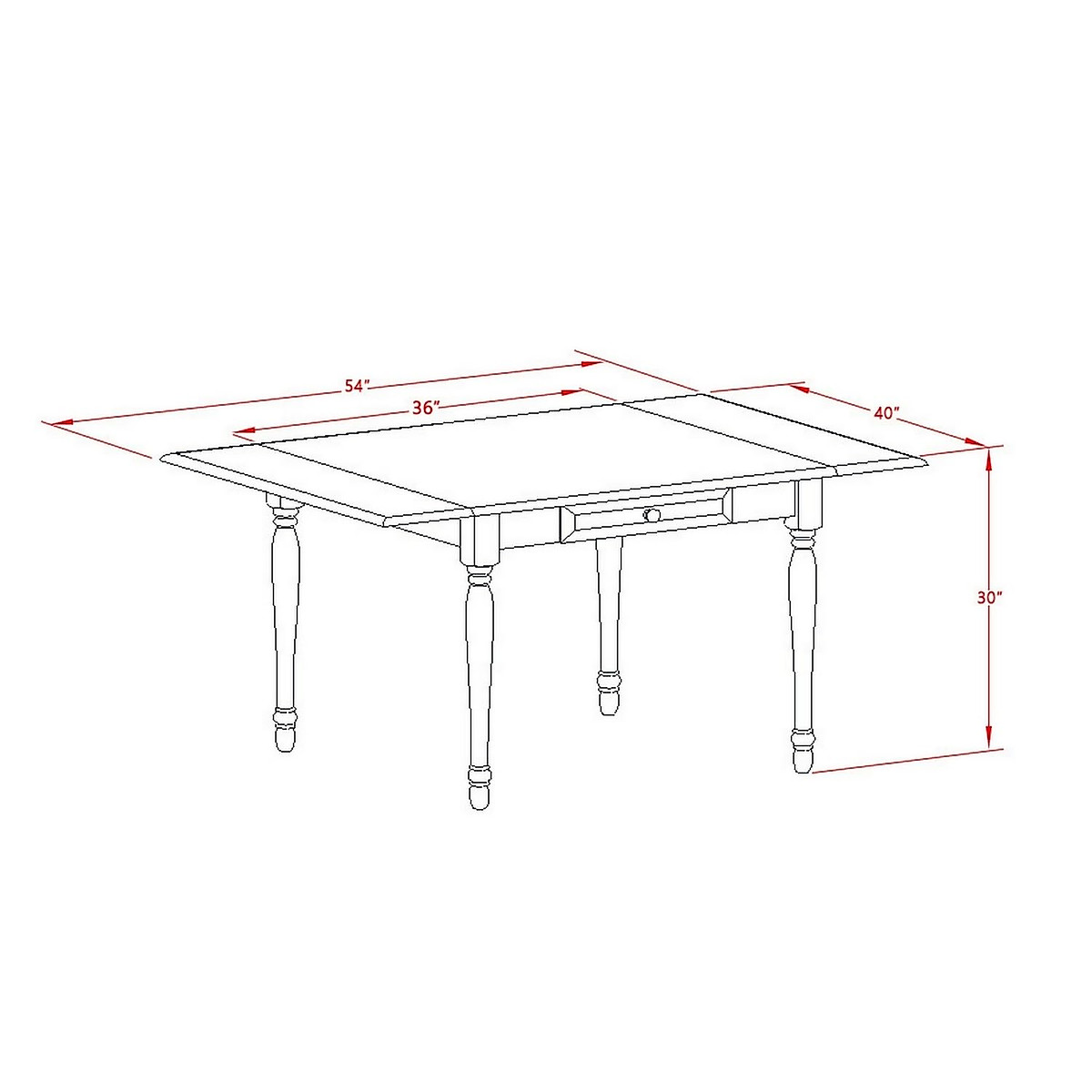 HomeStock Sophisticated Simplicity s 5 Pieces Dining Kitchen Table Set - Robust Drop Leaf Real Wood Modern Dining Table and 4 Hardwood Seat Kitchen Dining Chairs, Oak Finish
