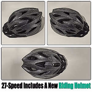 NENAGGE Fat Tire Mountain Bike 26 Inch Wheel 27 Speed Snow Mountain Bicycle for Men and Women, High Carbon Steel Frame Off-Road Bike with Daul Disc Brakes for Outdoor Sports, Silver