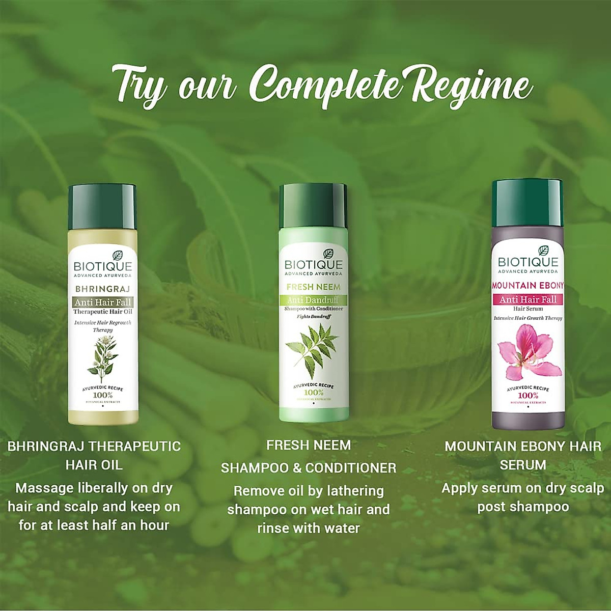 Biotique Margosa Anti-Dandruff Shampoo & Conditioner 190Ml/ 6.42 Fl.Oz I Leaves Hair Fresh, Lustrous And Full Of Natural Body