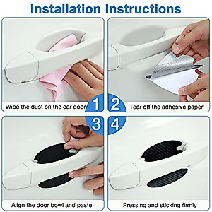 16 Pieces Car Door Handle Scratch Protector Car Door Handle Sticker Cover Scratches Protective Films Car Door Handle Cup Protector Films (Black)