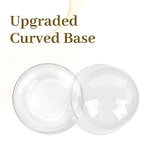 TOFLEN 3 Inches Charcuterie Domes, 50Pcs Clear Plastic Dessert Containers with Lids, Individual Mini Bundt Cake Containers for Cocoa Bomb, Cupcake, Cheesecake (Clear Base)