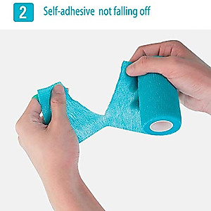 20 Pack Self Adhesive Bandage Breathable Cohesive Bandage Wrap Rolls Elastic Self-Adherent Tape for Stretch Athletic, Sports, Wrist, Ankle (Multicolor)