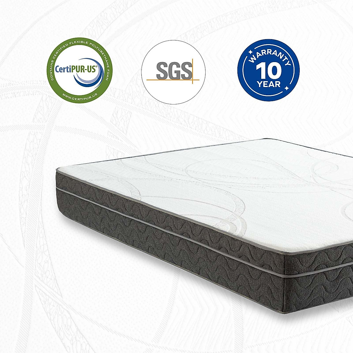DUNTRKDU Queen Size Mattress, 10 Inch Cooling Gel Memory Foam Hybrid Tea Mattress, Individual Pocket Spring Mattress, Medium Firm Feel, Mattress in a Box, CertiPUR-US Certified (Queen)
