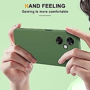 YENAPOON for OnePlus Nord N30 5G Case and 1 Pack Tempered Glass Screen Protector, Slim Liquid Silicone Shockproof Protective Case - Mint Green