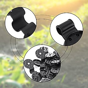 Grevosea 20 Pieces Shade Cloth Clips, Round Plastic Sunshade Clips Black Shade Netting Clips Tarp Clips Attachment and Placement for Sun Shade Net Anti Bird Netting Garden Netting