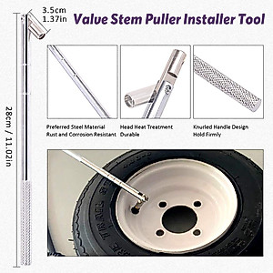 Swpeet 65Pcs Tire Valve Stem Tool Remover & Installation Set, Valve Caps Snap-in Valve Stems with Valve Stem Cores, Single and Dual Head Tire Valve Core Remover Tool, 4-Way Valve Tool for Most Cars