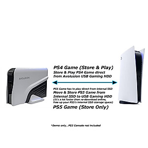 Avolusion PRO-Z Series 4TB USB 3.0 External Gaming Hard Drive for PS5 Game Console (White) - 2 Year Warranty
