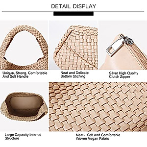 Fashion Woven Purse for Women Top-handle Shoulder Bag Soft Summer Hobo Tote Bag
