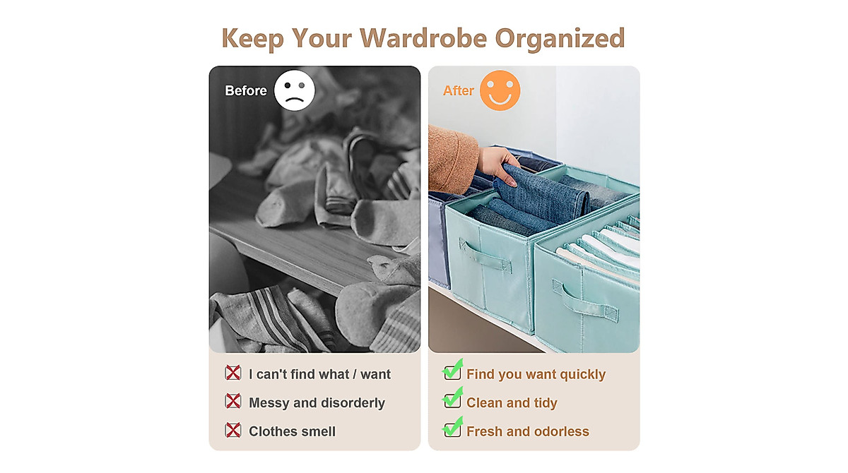 GWSNIO Wardrobe Organizer - Foldable Clothes Storage