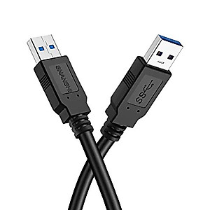 SNANSHI USB to USB Cable, USB3.0 Male to Male USB A to USB A USB to USB Cord Compatible with Hard Drive Enclosures, USB 3.0 Hub, DVD Player, Laptop Cooler - 3FT