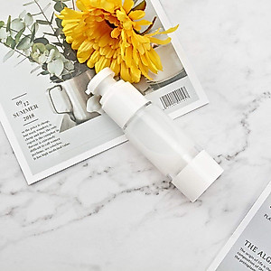 LONGWAY 1 Oz 30ml Clear Airless Cosmetic Cream Pump Bottle Travel Size Dispenser Refillable Containers/Foundation Travel Pump Bottle for Shampoo (Pack of 6)