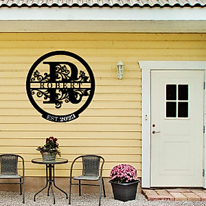 Custom Metal Name Signs | Custom Family Name Sign | Metal Wall Art Last Name Sign | Family Name Sign | Outdoor Metal Sign | Split Letter Monogram Wall Decor | Personalized Wedding Gift