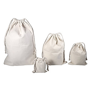 Tyenaza Eco-Friendly Cotton Storage Sack, Large Drawstring Bag for Home Organization and Travel Purposes (15 * 20cm)