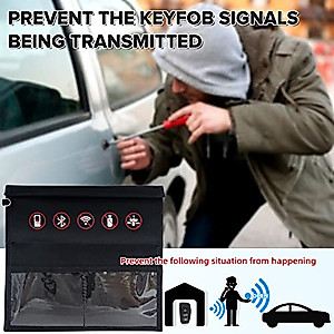 Faraday Bag Car Key Fob Protector,Signal Blocking Bag Mobile Phone Anti-Radiation Pouch Signal Shielding Bag Faraday Cage Car Accessories