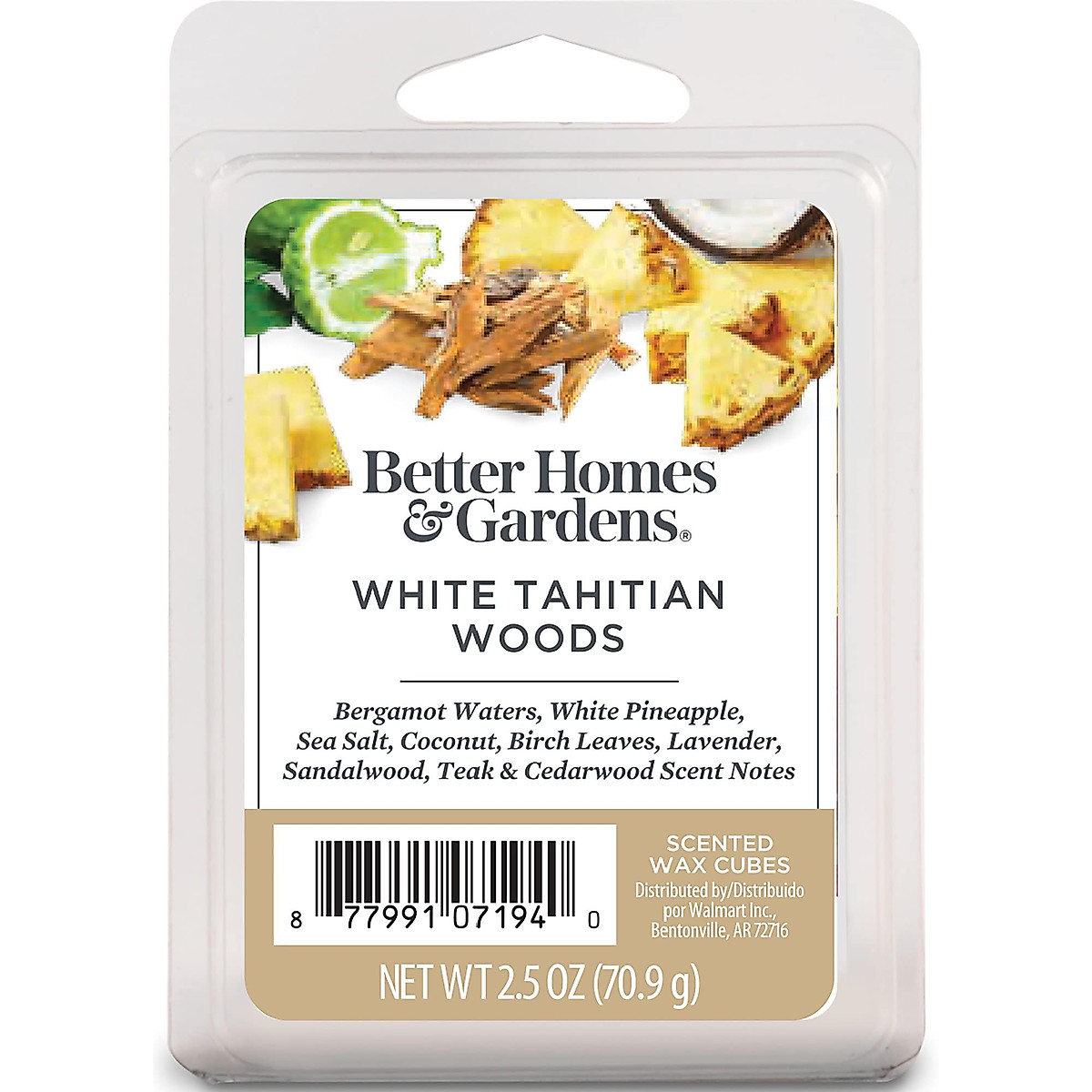 Better Homes and Gardens 2018 Limited Edition White Tahitian Woods Wax Cubes