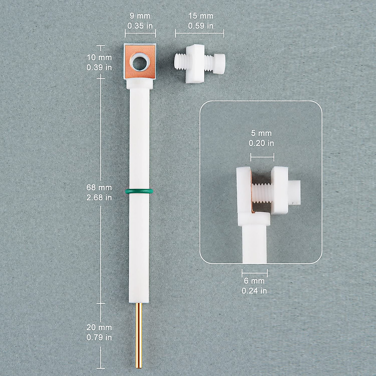 stonylab PTFE Copper Electrode Holder, Multi-Purpose Replaceable Electrode Holder Clip with 10 * 10 mm Copper Sheet and PTFE Body