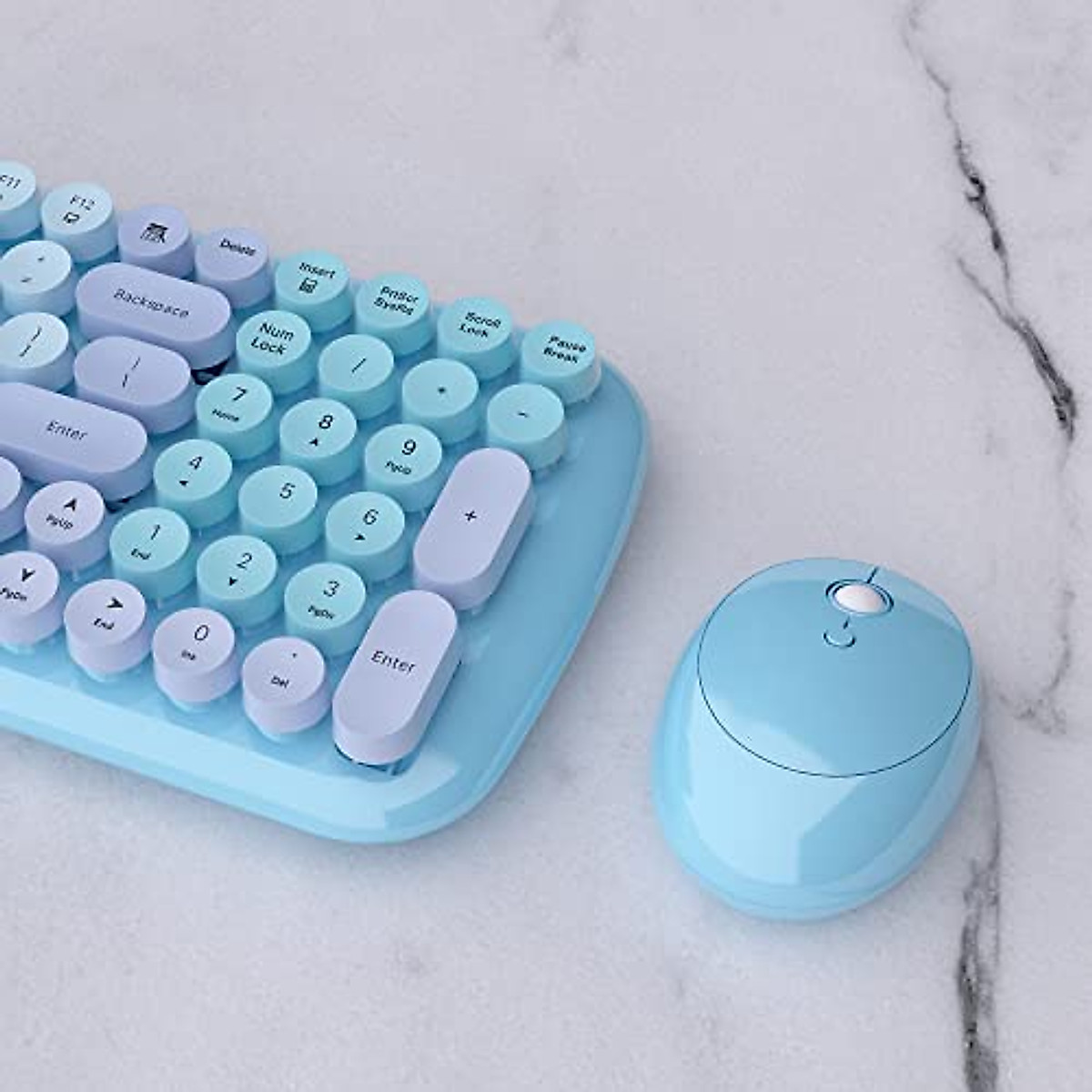 Wireless Keyboards and Mouse Combos, UBOTIE Colorful Gradient Rainbow ...