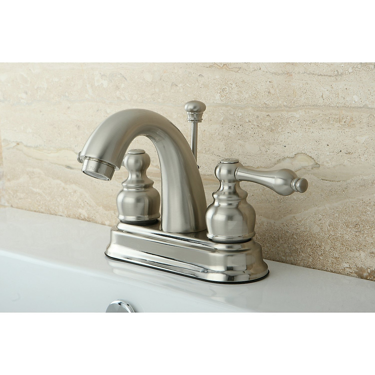 Elements of Design EB5618AL Chicago 4" Centerset Lavatory Faucet with Retail Pop-Up, 3-5/8" in Spout Reach, Brushed Nickel
