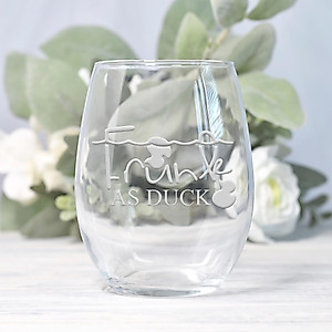 Frunk As Duck Stemless Wine Glass - Funny Wine Glass, Funny Drinking Glass, Birthday Wine Gift, Wine Lover Gift, Fun Wine Glass