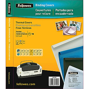 Fellowes Thermal Presentation Covers, 3/8-Inch, Transparent Front, Linen Textured Black Back, 10 per Pack (5256101)