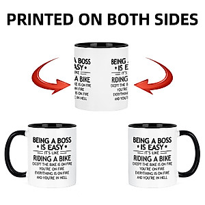 YHRJWN Boss Day Gifts, Bosses Day Gifts for Women Men, Bosses Day Gifts for Men, Boss Gifts, Boss Lady Gifts for Women, Christmas Birthday Thank You Gifts for Boss, Boss Mug, 11 Oz