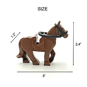 SPRITE WORLD Action War Horse Animals Building Blocks Toy 8pcs/Set with Saddles and Reins for Battleground Zoon Farm Model Educational Toys Compatible Major Block