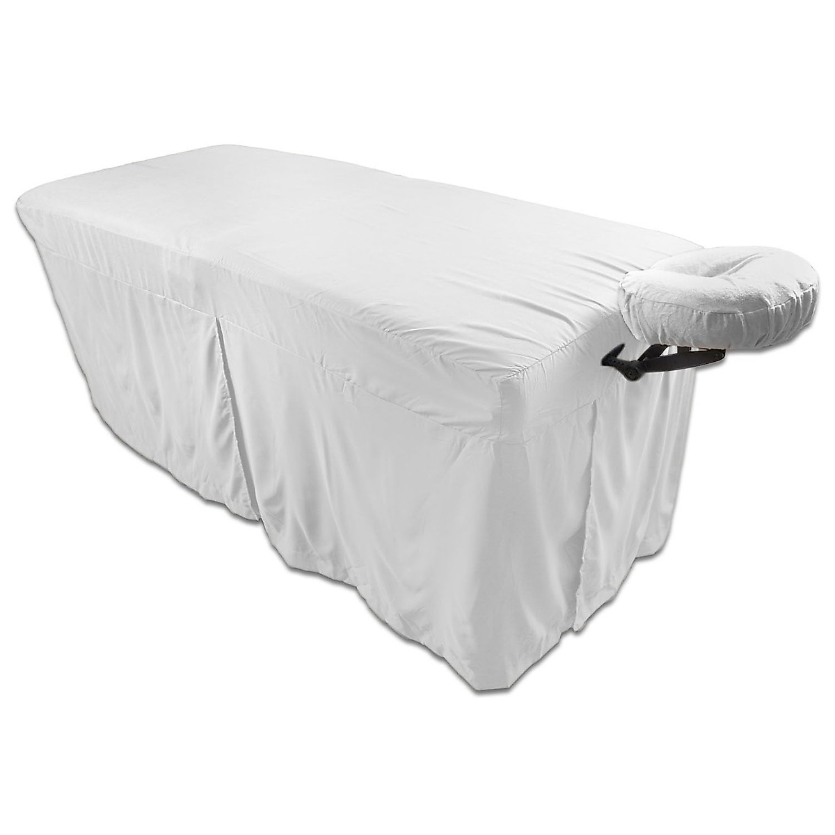 Body Linen Microfiber Massage Table Skirt Massage Table Bed Skirt to Fit Standard Size Massage Tables - Lightweight, Super Soft and Stain-Resisting - White