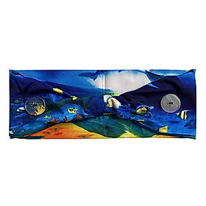 TRI-TITANS EarSaver Reversible Headbands with Buttons for Face Mask, Hair Accessories for Nurses, Doctors, and Everyone Wearing a Face Cover (Ocean Dream)