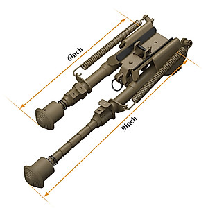 Xaegistac Rifle Bipod Adjustable 6-9 Inch Bipods with Quick Release Adapter for Picatinny/Mlok Rail,Lightweight and Stable for Hunting and Shooting