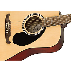 Fender FA-125 Dreadnought Guitar - Natural Bundle with Hard Case, Tuner, Strap, Strings, String Winder, Picks, and Austin Bazaar Instructional DVD
